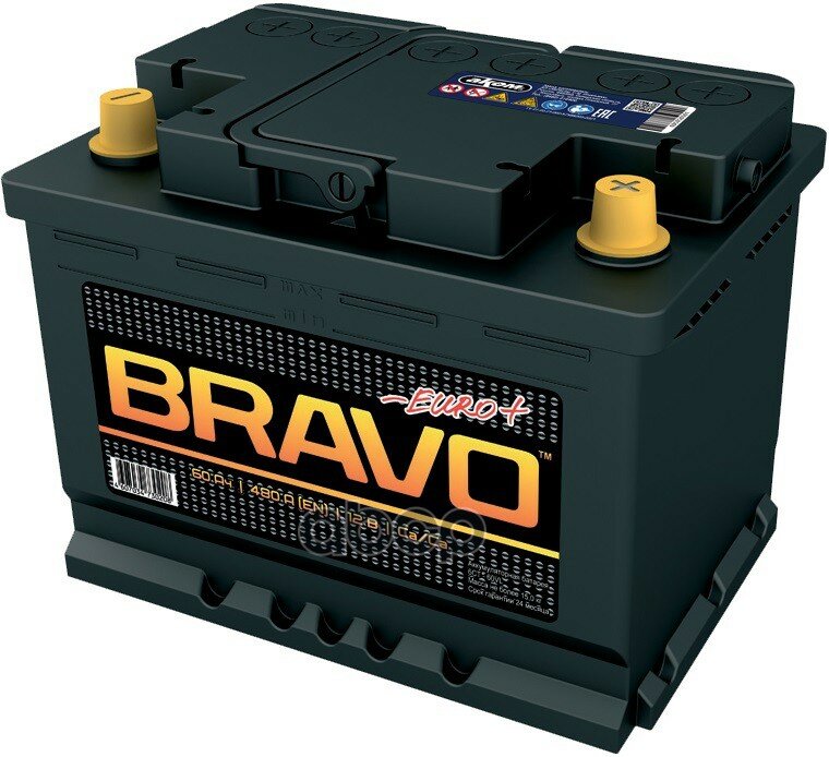 Батарея аккумуляторная, 60А/Ч, 480А, полярность ( О. П.) ТИП клемм европа,242Х175Х190 АКОМ арт. 4607034730215