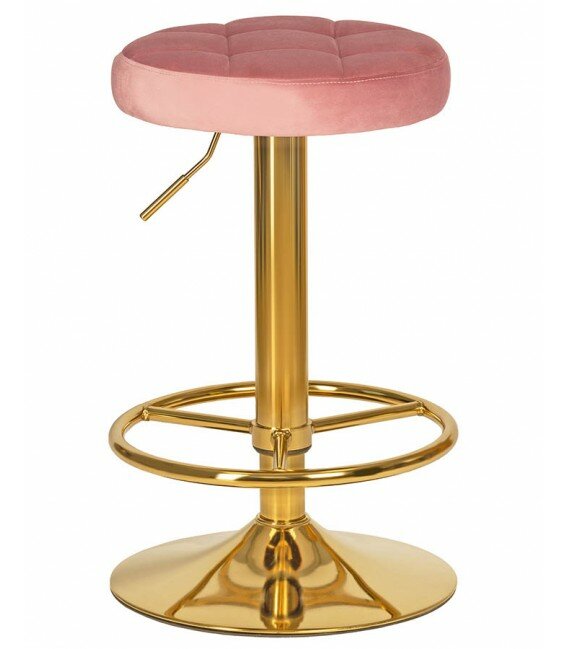 Табурет барный DOBRIN BRUNO GOLD LM-5008_GoldBase, пудрово-розовый велюр