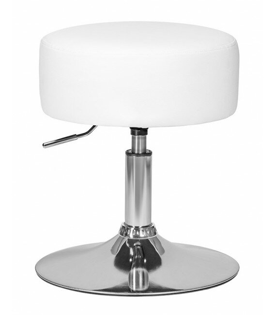 Пуф DOBRIN DANNY LM-2050 хром, белый PU