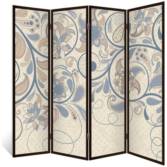 Ширма перегородка Декор Депо для комнаты деревянная "Аллюр" двухсторонняя с картинкой (уют) 4 створки венге 176х185 см 14 кг