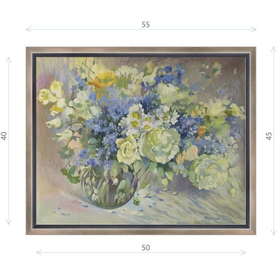 Картина Декор Депо Ксении Черномор Первая любовь Матовый холст в раме 45х55 см