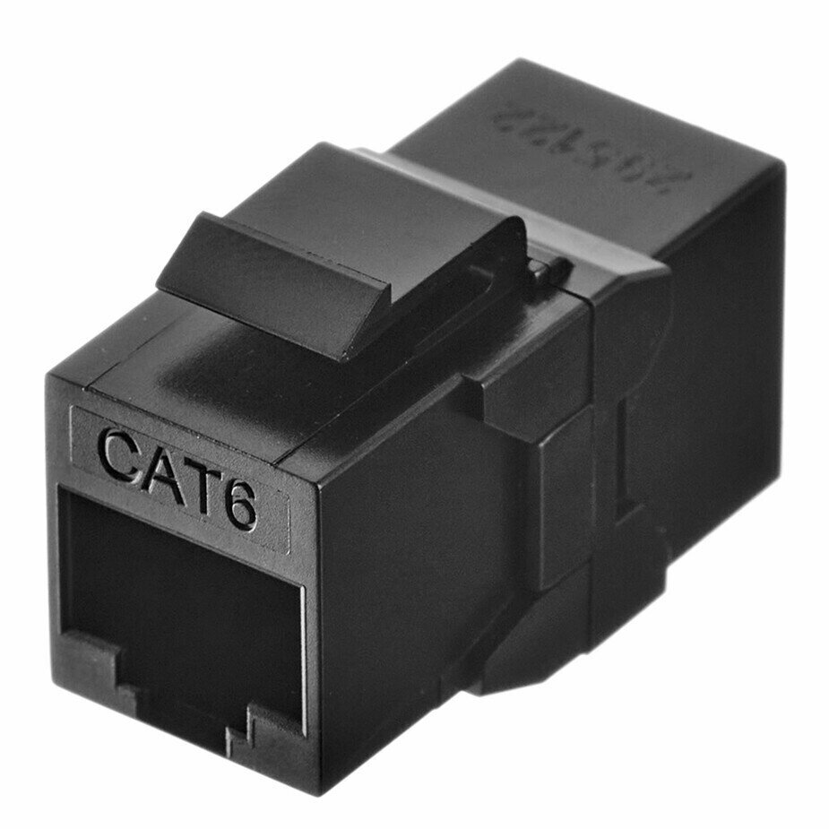 Проходной адаптер (444915) RJ-45 8P8C CAT6 черный