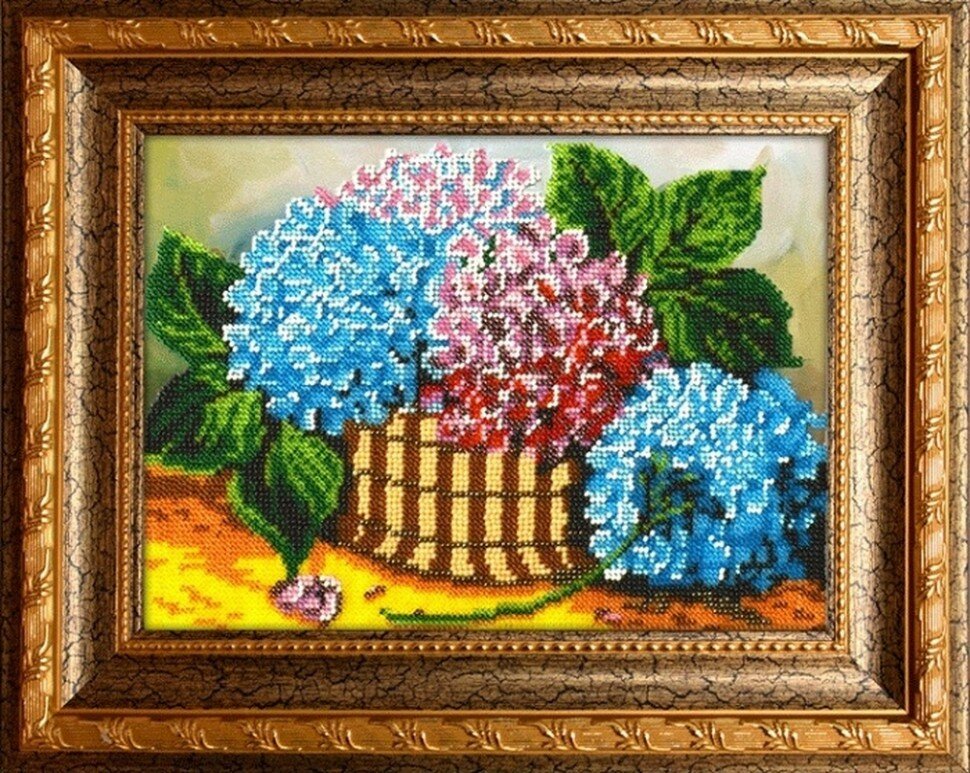 Набор для вышивания Вышиваем бисером #В-102 Шары сирени, Вышивка бисером, 18 x 25 см