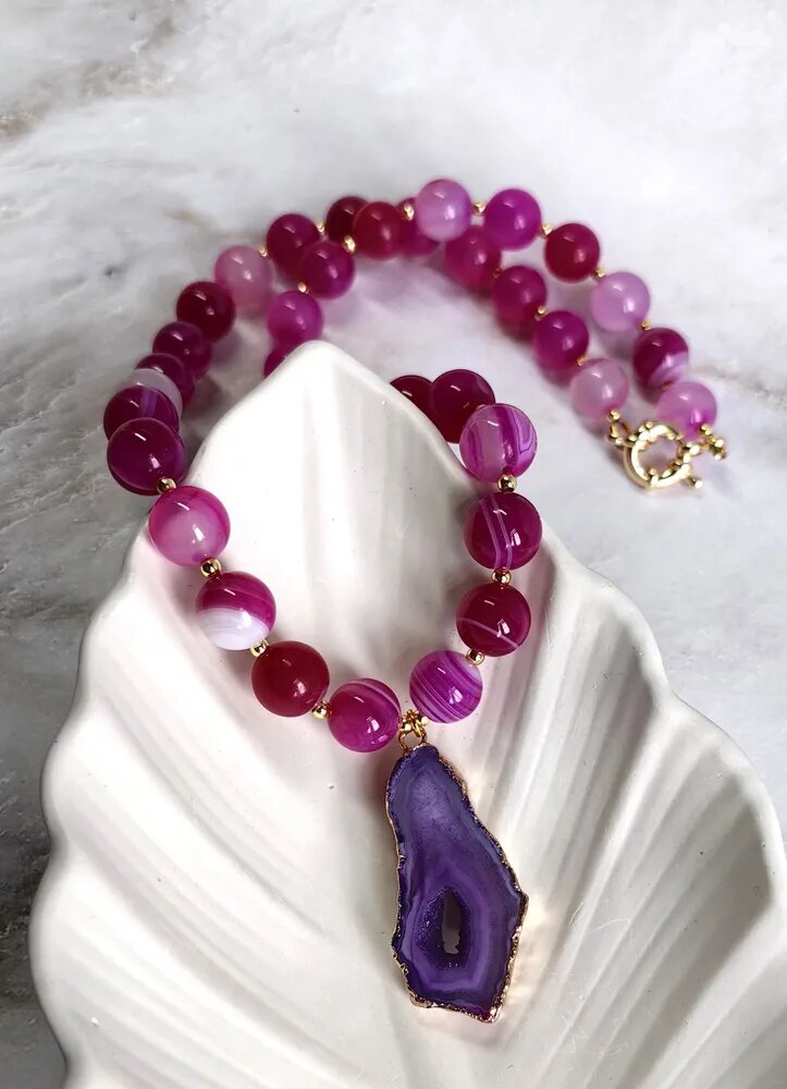 Колье, агат