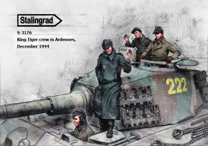 3176 Stalingrad Экипаж танка Королевский тигр (Арденны, 4 фигуры) 1/35