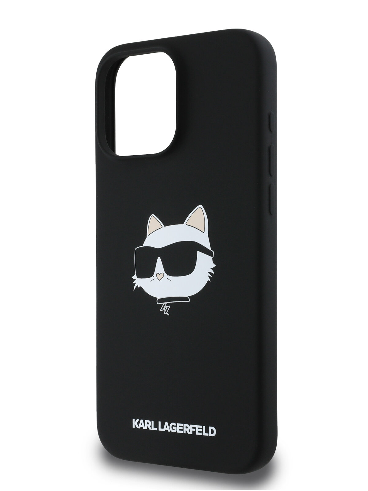 Lagerfeld для iPhone 16 Pro чехол Liquid Silicone NFT Choupette Head Hard Black (MagSafe)