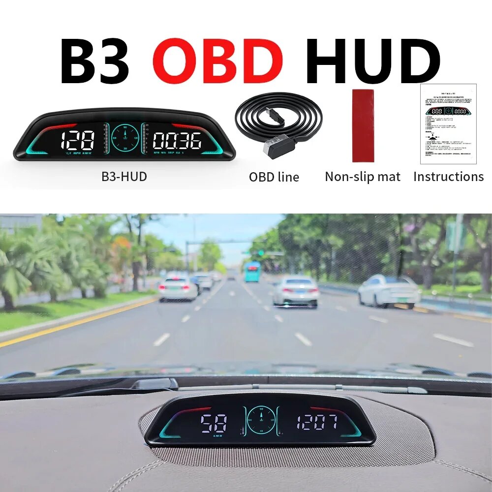 HD Smart Car HUD GPS Спидометр OBD B3/GPS G3 Цифровой проекционный дисплей Часы вождения B3 OBD HUD