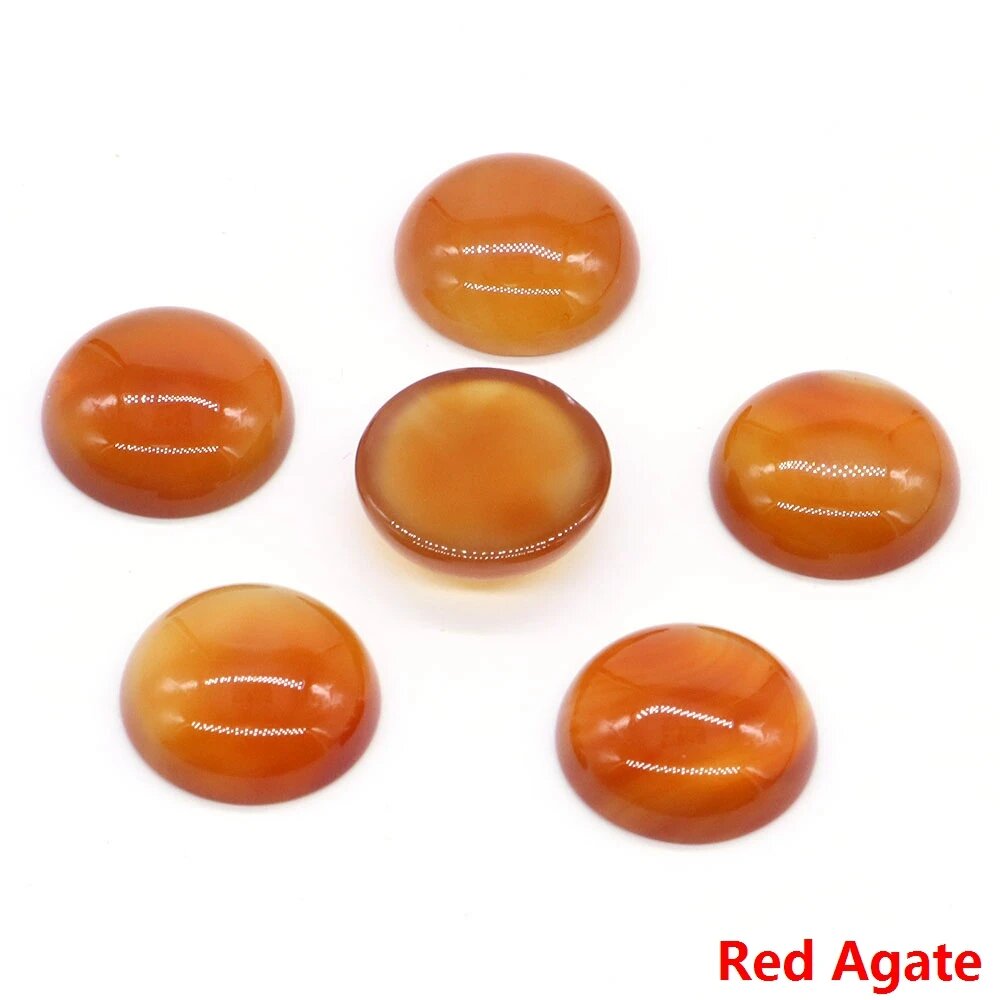5 шт./лот, круглые кабошоны из камня, 6-25 мм, для ювелирных изделий 10mm, Red Agate