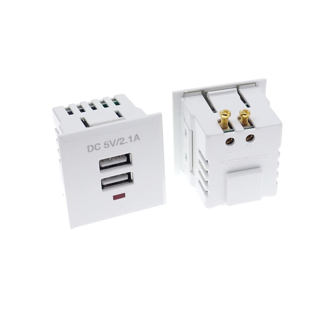 Розетка вставная KYMISON с 2 USB, White