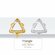 Стразы Triangle 10x10mm, Gold/White K, 10шт