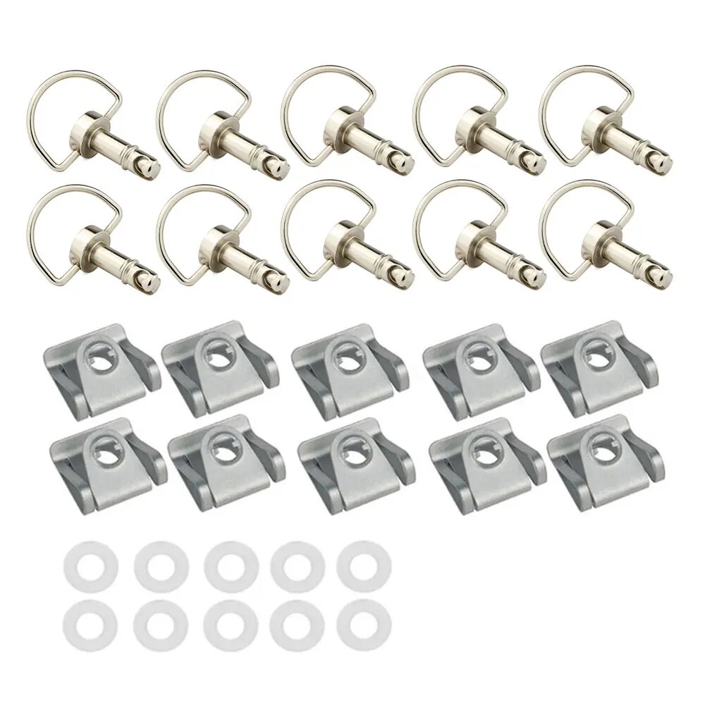 Универсальный быстросъемный D-образный зажим (19 мм) для крепления обтекателей мотоциклов и скутеров (Suzuki, Ducati, Aprilia) для бездорожья и гонок 10pcs Silver