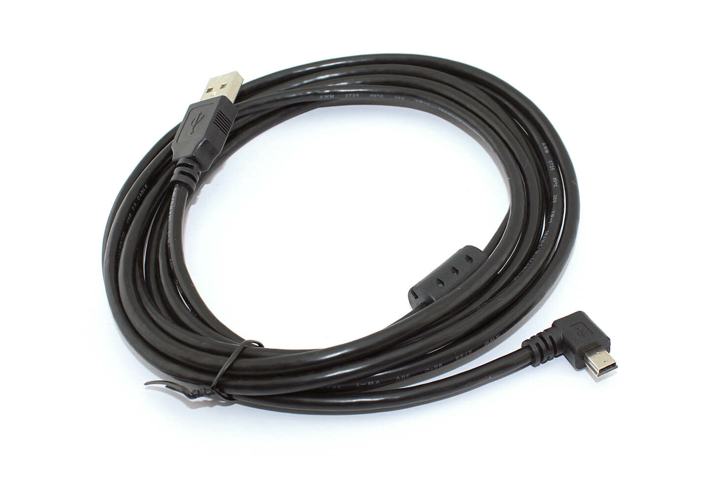 Кабель USB Type A на Mini USB угол влево 3 м