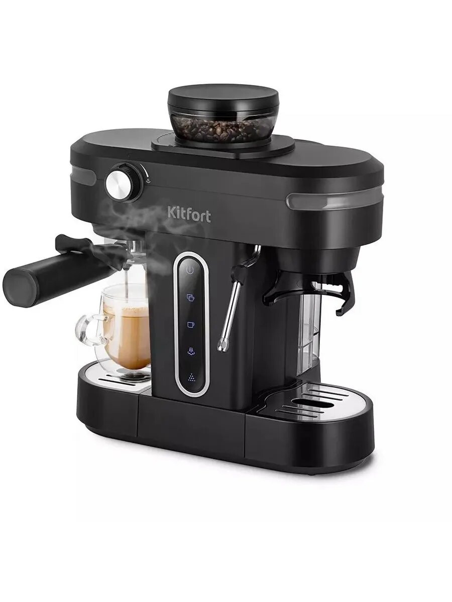 Кофеварка рожковая Kitfort КТ-7375 1150Вт черный