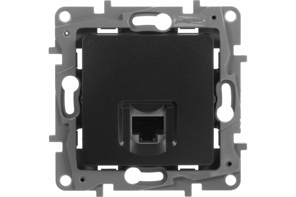 Legrand Etika Антрацит Розетка компьютерная 1-ая RJ45, 5е UTP 672641, 2 шт.