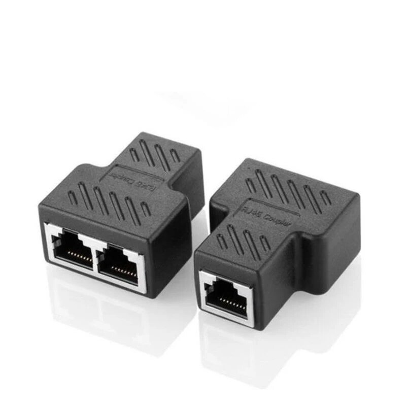 Адаптер RJ45 1/2 с экранированным сетевым тройником CAT6 RJ45 8P8C Тройник Ethernet 1-2 способа Разветвитель Ethernet Соединительный разъем