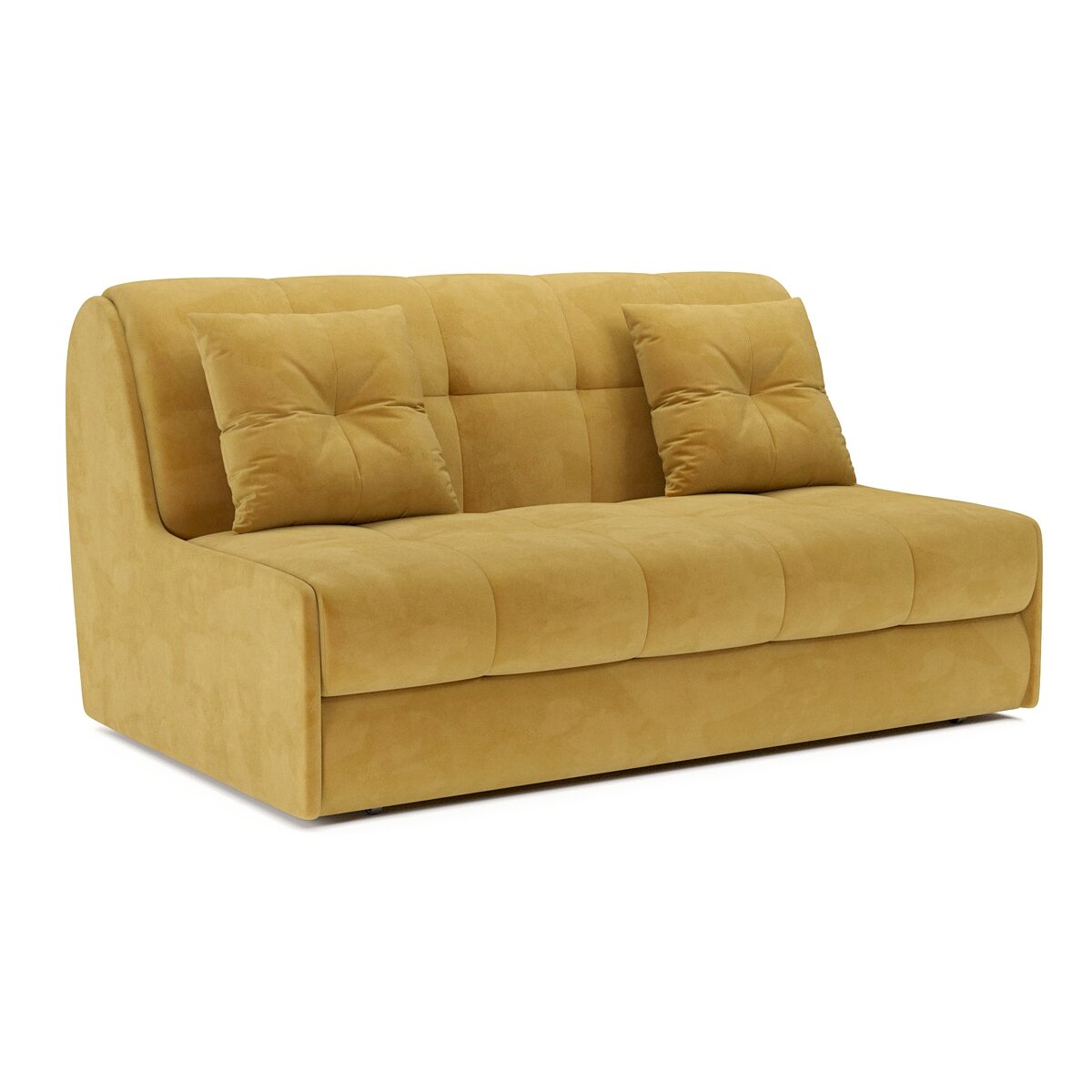 Диван Сток Диванов Мичиган-2, горчичный велюр, 164 см, механизм аккордеон на металлокаркасе