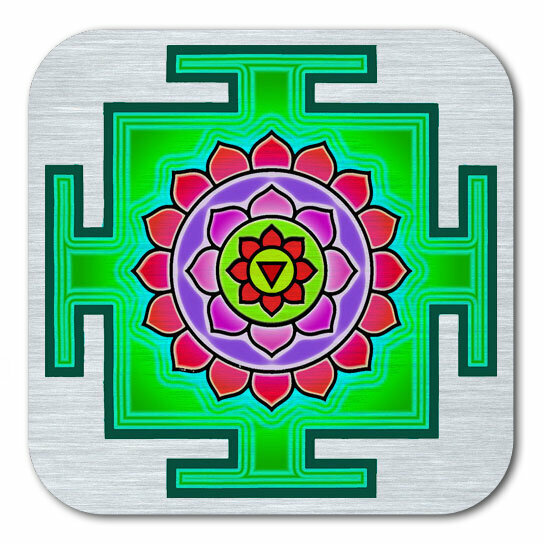 YAN107 матанги янтра (металл, цветная печать, размер 5,2*5,2 см.), 1 шт.