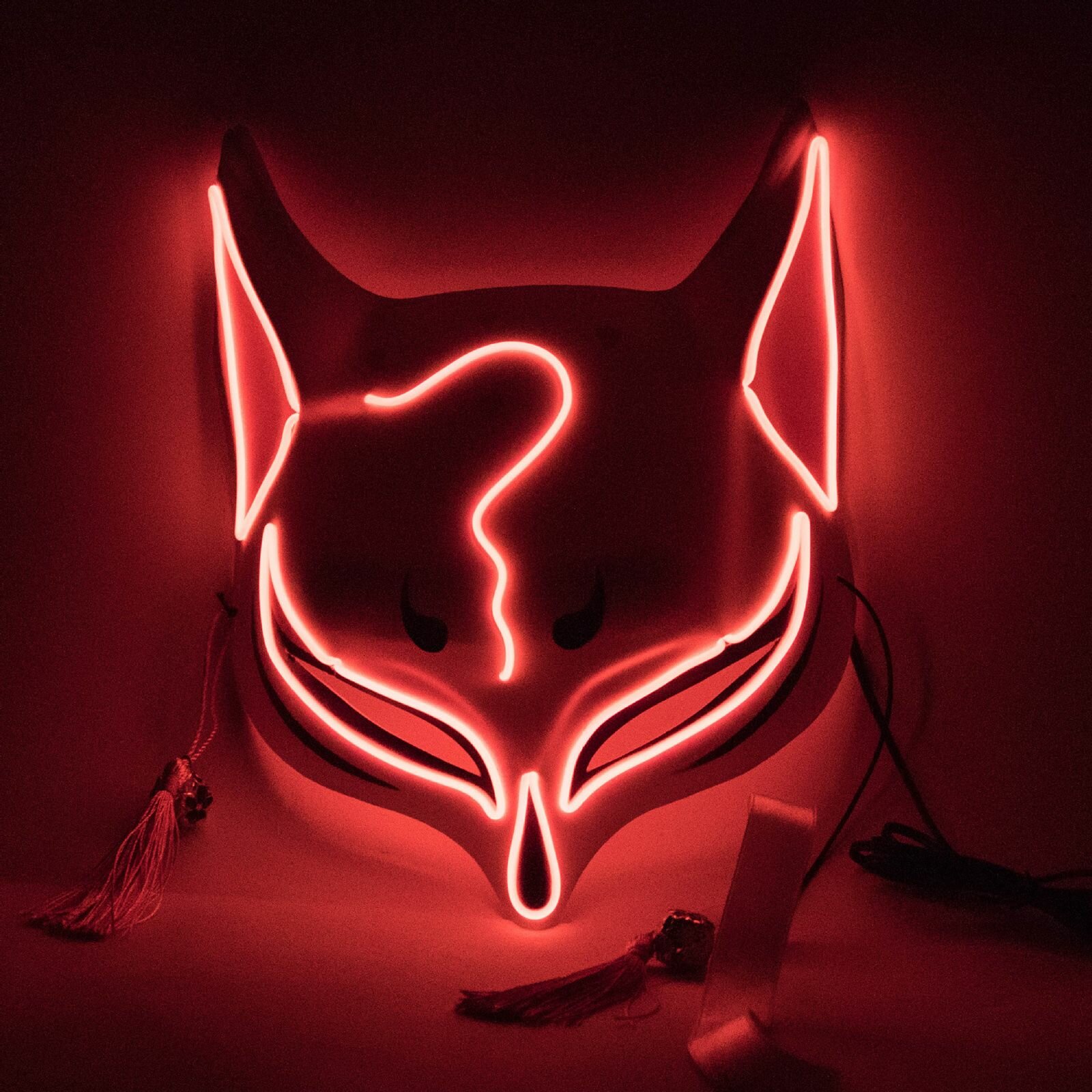 Led Fox Drift Mask Хэллоуин Маска с подсветкой для маскарадных вечеринок Карнавал