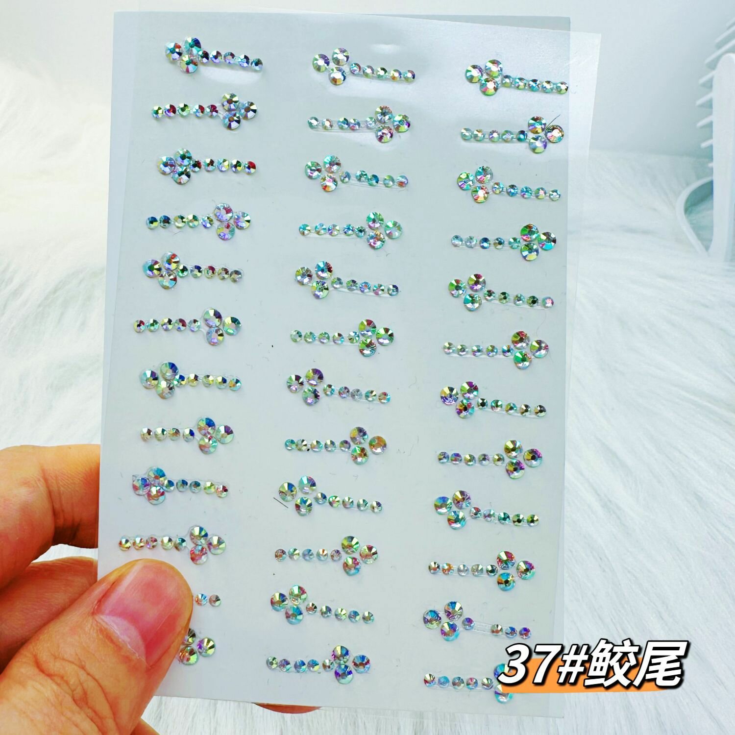 Наклейки "Акулий хвост", для лица, трехмерные, с клеем