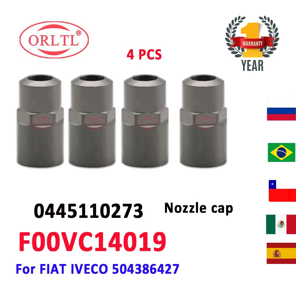 4 шт. ORLTL F00VC14019 дизельный Инжектор 0 445 110 273 гайка сопла F00VC14015 колпачок сопла для топливного инжектора FIAT IVECO 0445110273