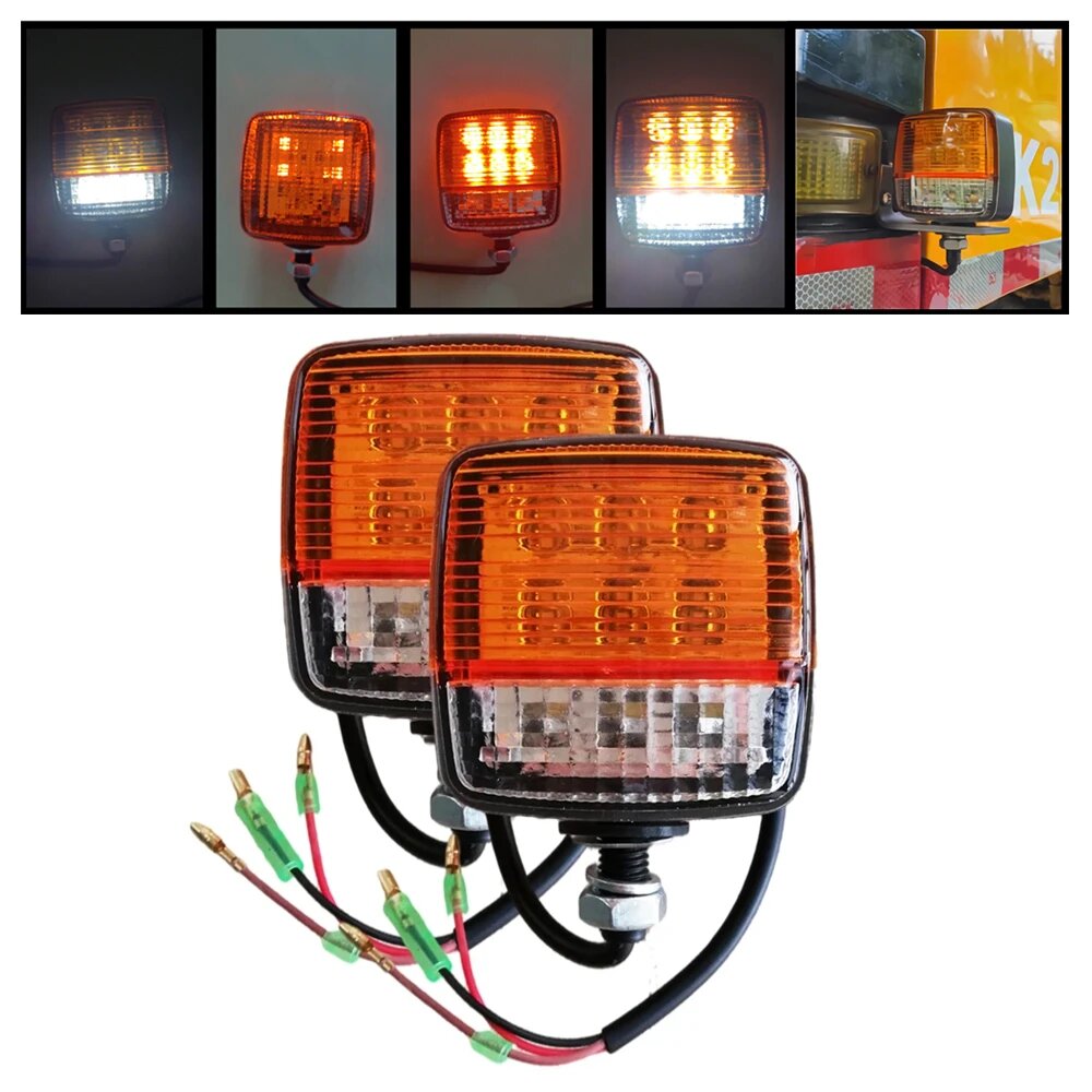 2 шт. Светодиодные огни вилочного погрузчика 12V 24V Передний указатель поворота трактора Индикатор направления мотоцикла