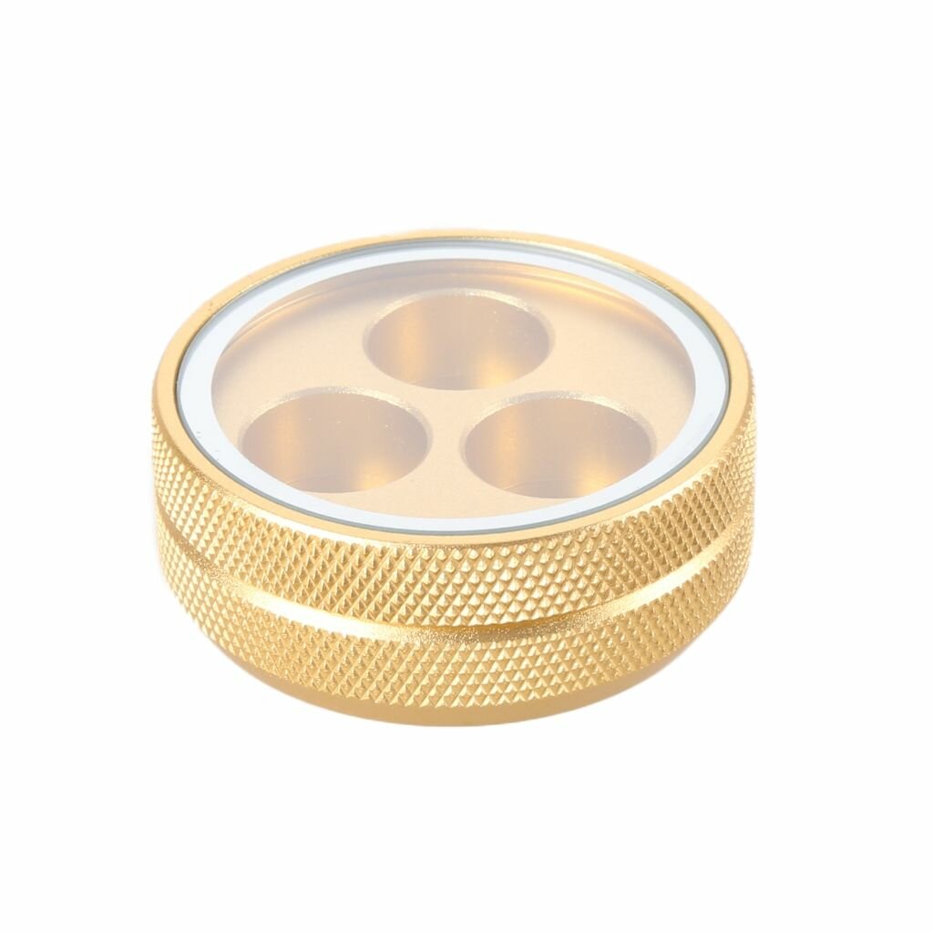 (1шт) CP3815-0268H15 маленькая кожаная коробка для хранения головок с ручкой и тремя отверстиями-золото