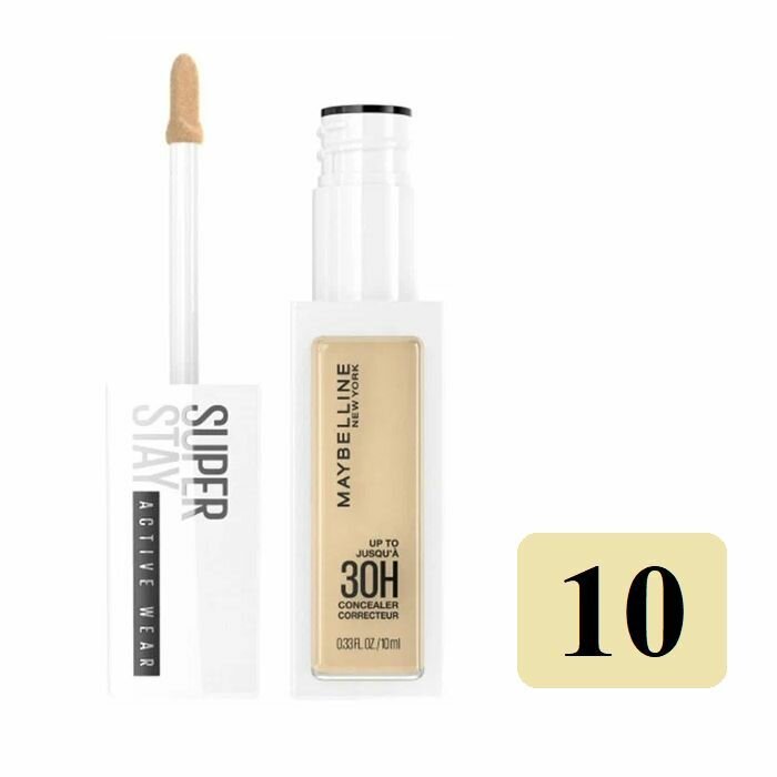 Стойкий консилер для лица Maybelline New York Super Stay Active Wear 30Ч, тон 10 10 мл