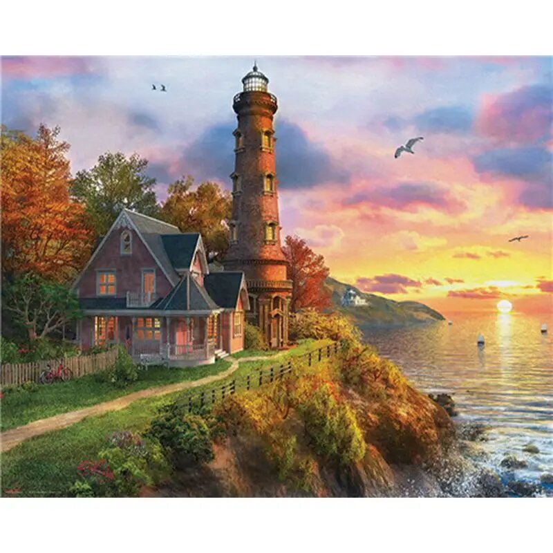 Алмазная живопись CHENISTORY Маяк 30x40cm Full Round, DZDP2112