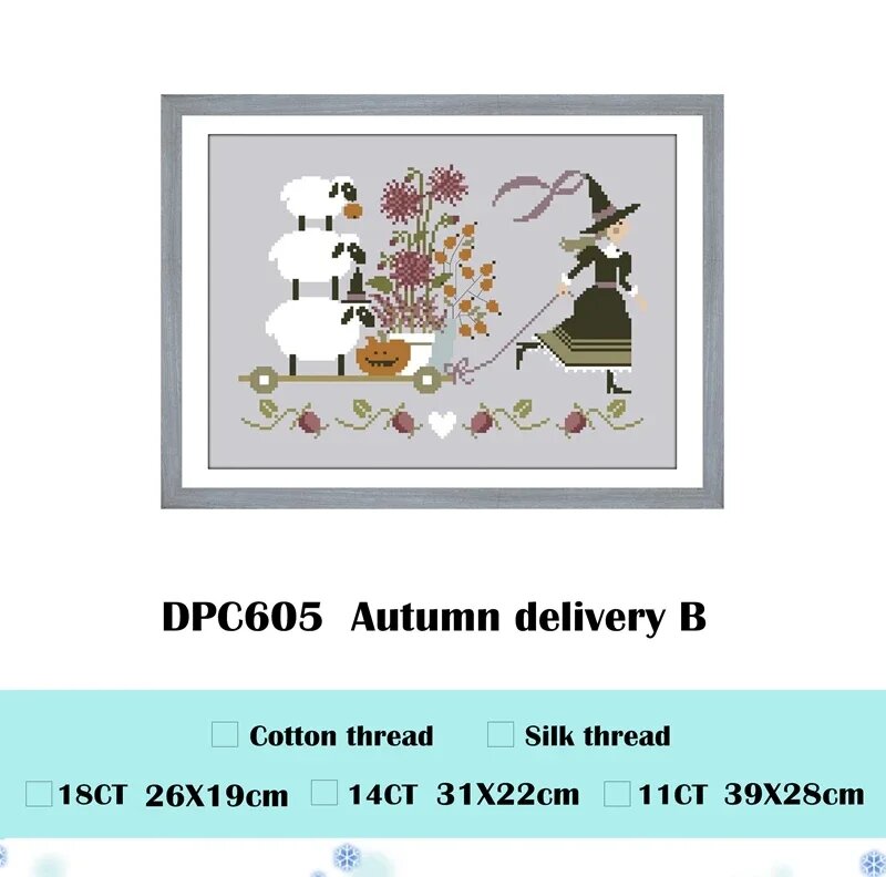 Набор для вышивки крестом Dreampattern Autumn delivery B, 18CT, 26x19см, желтый