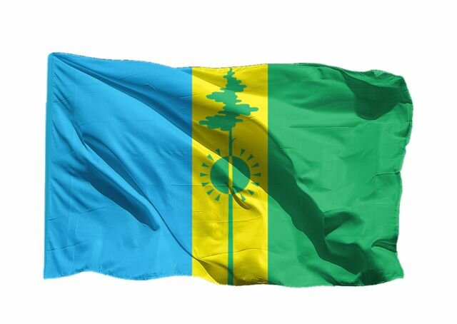 Флаг Нижнекамска на шёлке, 70х105 см для ручного древка