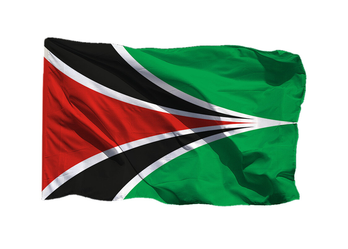 Флаг Лениногорска на шёлке, 70х105 см для ручного древка