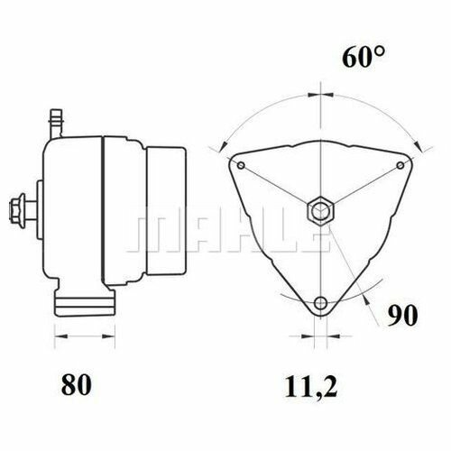 Генератор man tga d2066 80a Knecht/Mahle MG807