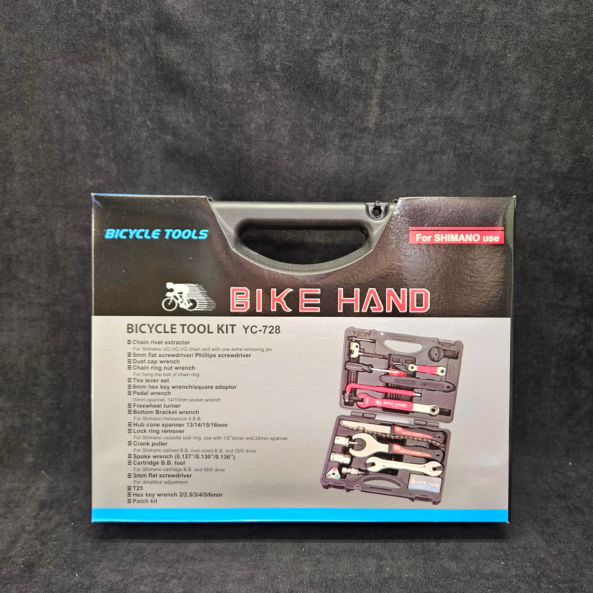 Набор инструментов BikeHand YC-728, 26 предметов, профессиональный, стальной сплав cro-mo, черный