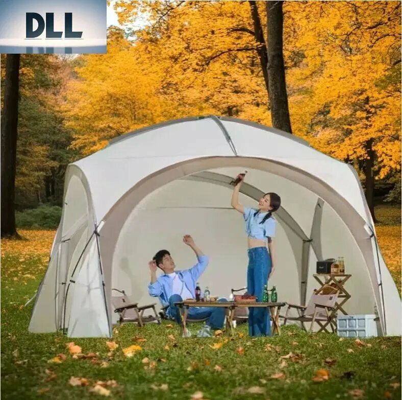 Шатер Садовый Беседка, Бежево-серебристый Гель 4,2*4,2*2,3 Купольный Навес