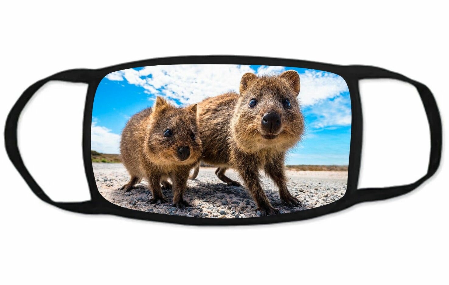 Стильная многоразовая маска GOODbrelok размер 18*10 Квокка, Quokka