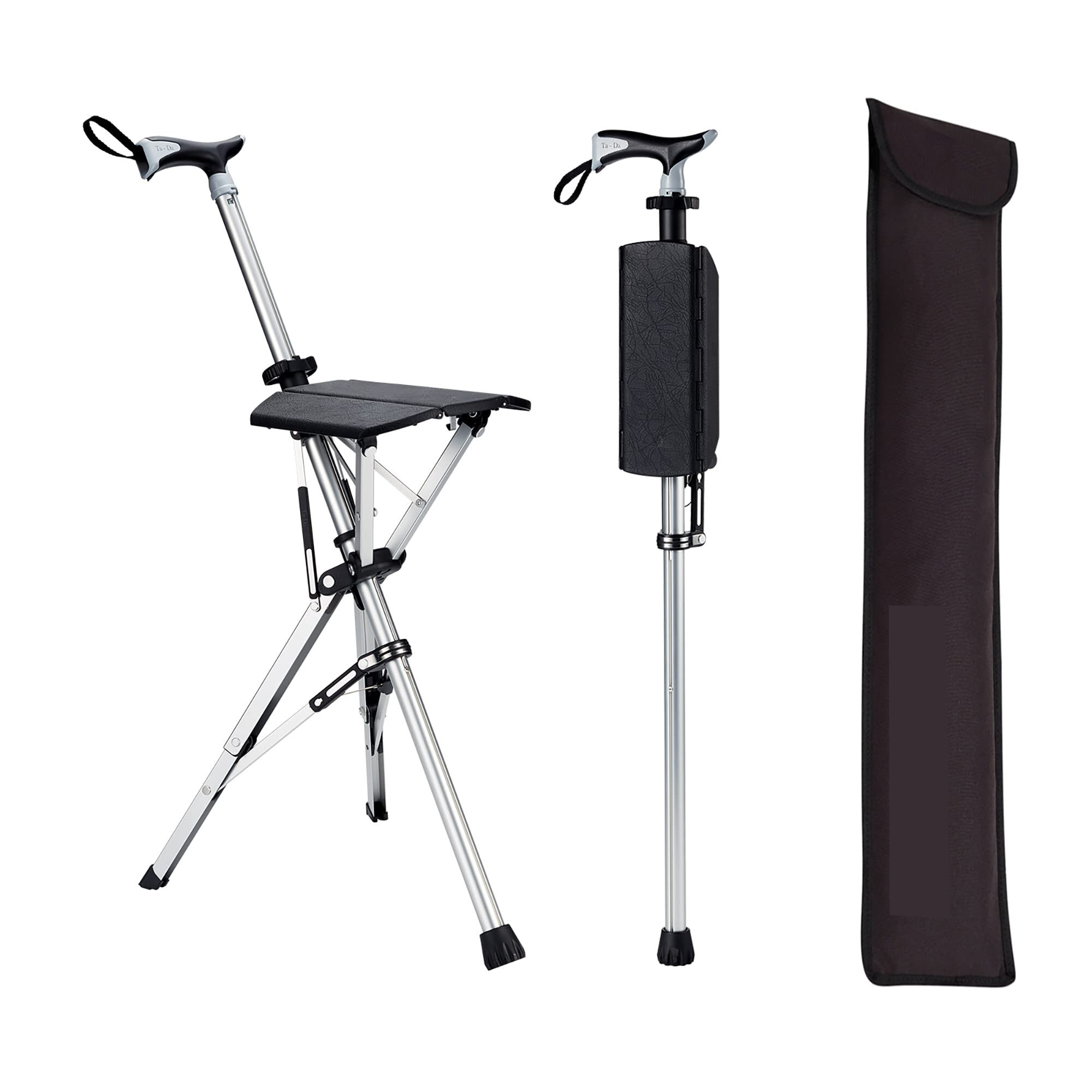 Трекинговая палка с сиденьем, складной тростниковый стул, Складной алюминиевый тростниковый стул подходит для пожилых людей и альпинистов