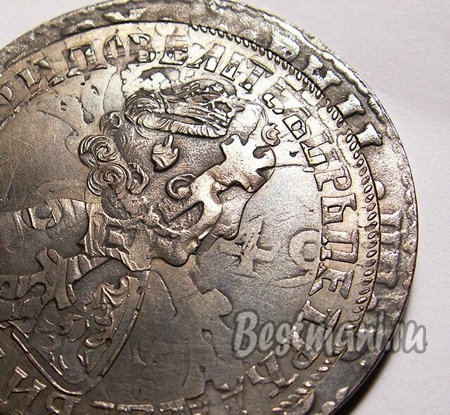 Серебряный Рубль 1704 года перечекан на европейском Талере сувенирная копия монеты, нумизматика, деньги для коллекции