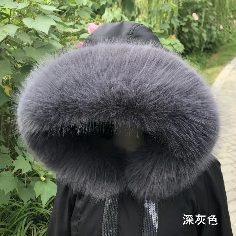 Qearlstar Faux Mink меха воротник для женщин мужчин зимняя куртка капюшон отделка замена съемный шарф обернуть для ребенка пальто унисекс,200,18, искусственный мех, полиэстер, полиэстер,75
