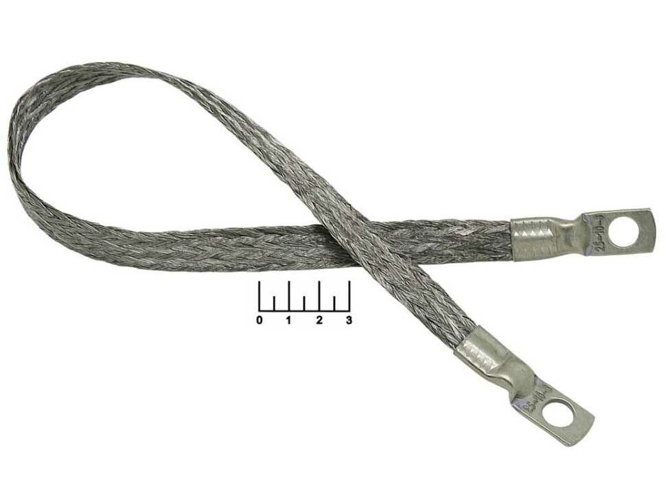 Провод массы с клеммами кольцевыми 10мм 1*16мм (плетенка) 30см (AX4073)