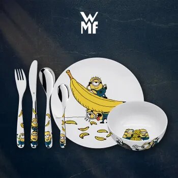 Набор детской посуды Minions 6 предметов, нержавеющая сталь Cromargan, фарфор, подходит для детей от 3-х лет