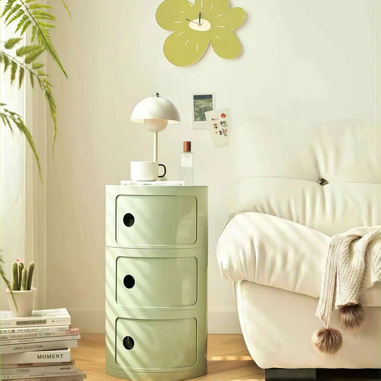 Тумба В Скандинавском Стиле, Цилиндрическая, С Раздвижными Дверцами, Штабелируемая, Тройной, Шкаф для хранения