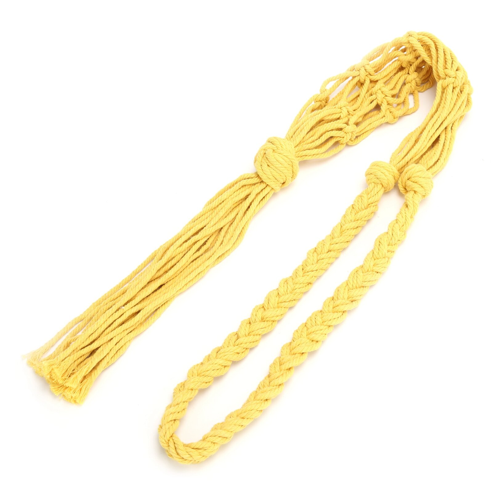 Подвесной мешок для хранения бутылок вина в богемном стиле из хлопковой веревки, жёлтый