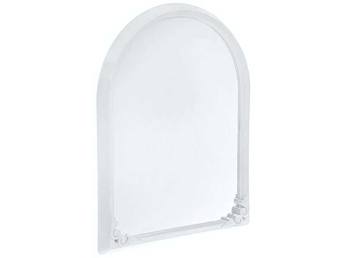 Зеркало в рамке "Олимпия", белое, арочная форма, пластиковая рама, стильный дизайн