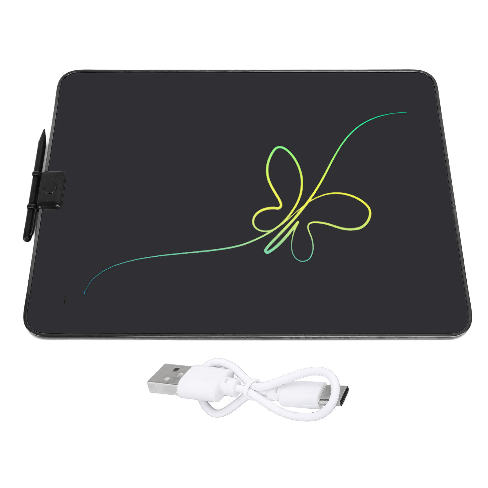 20-дюймовый ЖК-планшет для письма, перезаряжаемый блокнот для рисования с ручкой, портативная цифровая доска для письма дома для раннего обучения и ведения заметок, черный