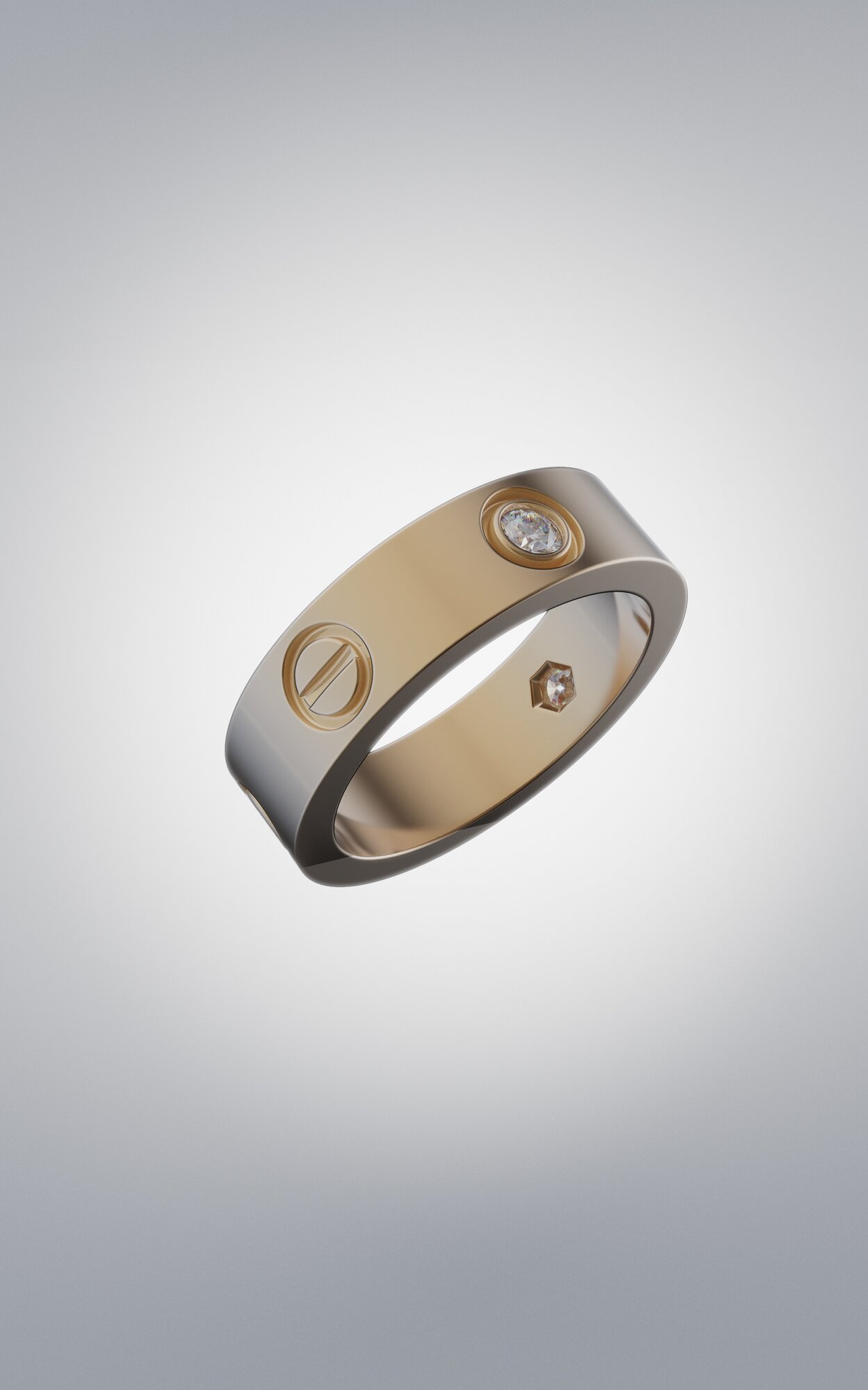 Р-р 17 3d модель 3д файл Stl, 3d-jewelry, обручальное кольцо с болтиками и камнями 2.75 мм