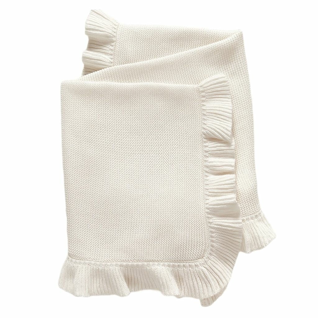 Детское одеяло для новорожденных, хлопковое вязаное полотенце с рюшами, мягкая и дышащая кровать, осень-зима 75x95 см