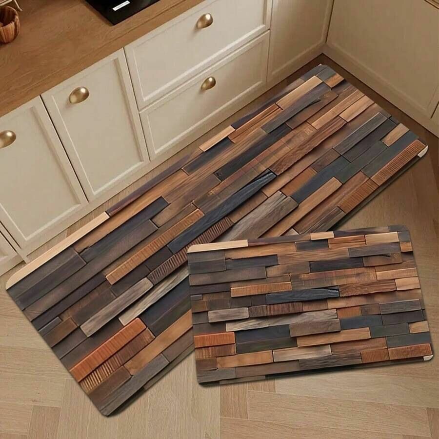 Ковер для кухни декоративный антискользящий коврик набор 2 шт 40x60 см 40x120 см геометрический узор для кухни прихожей