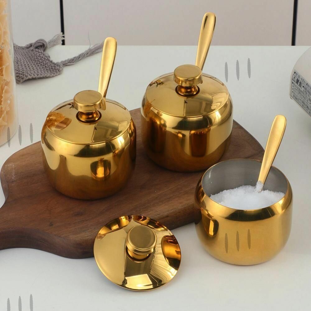 Набор сервировочный, нержавеющая сталь, 304, влагонепроницаемый, золотистый, 1 предмет