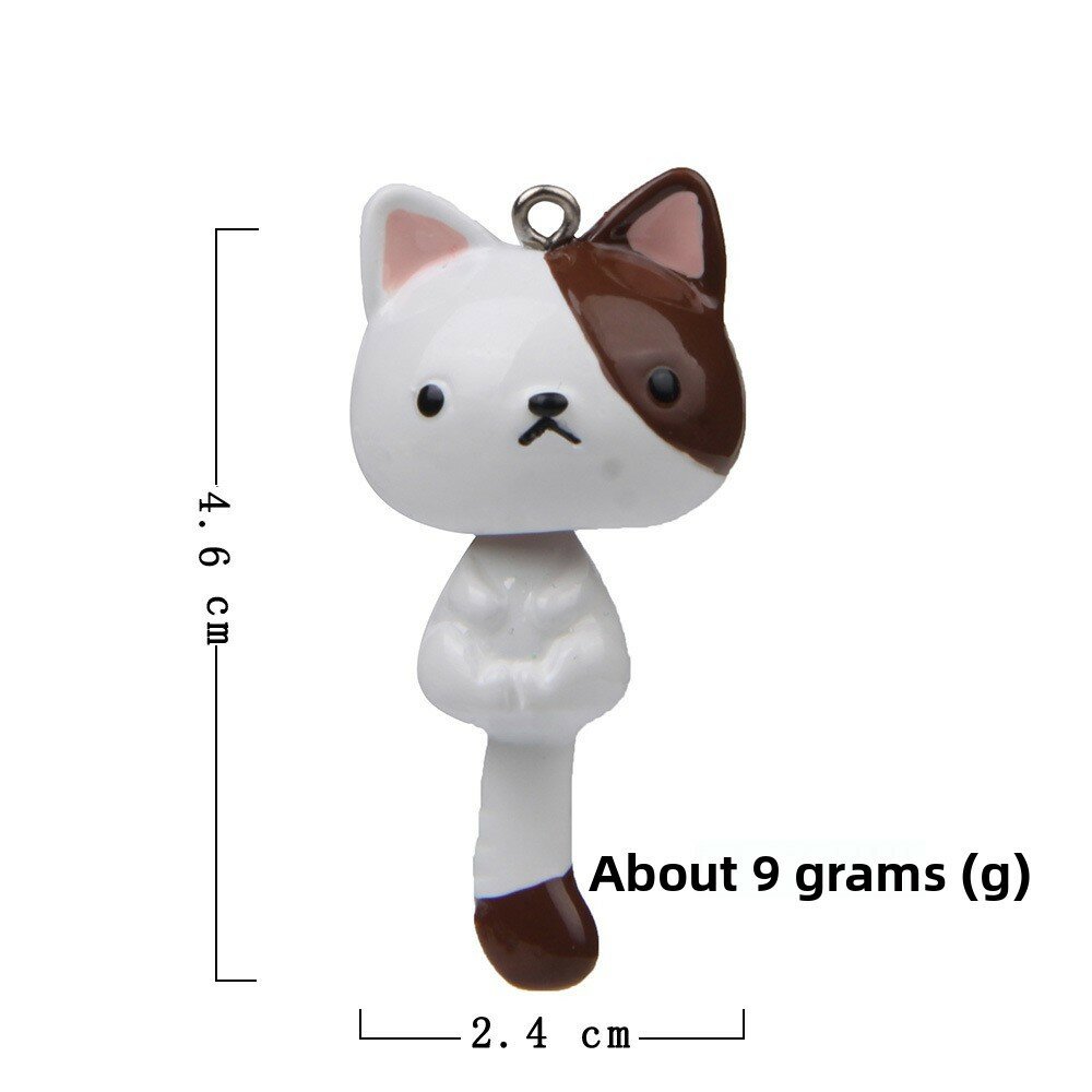 Polyresin cat figurine craft set with keyring accessories for kids and teens white cat