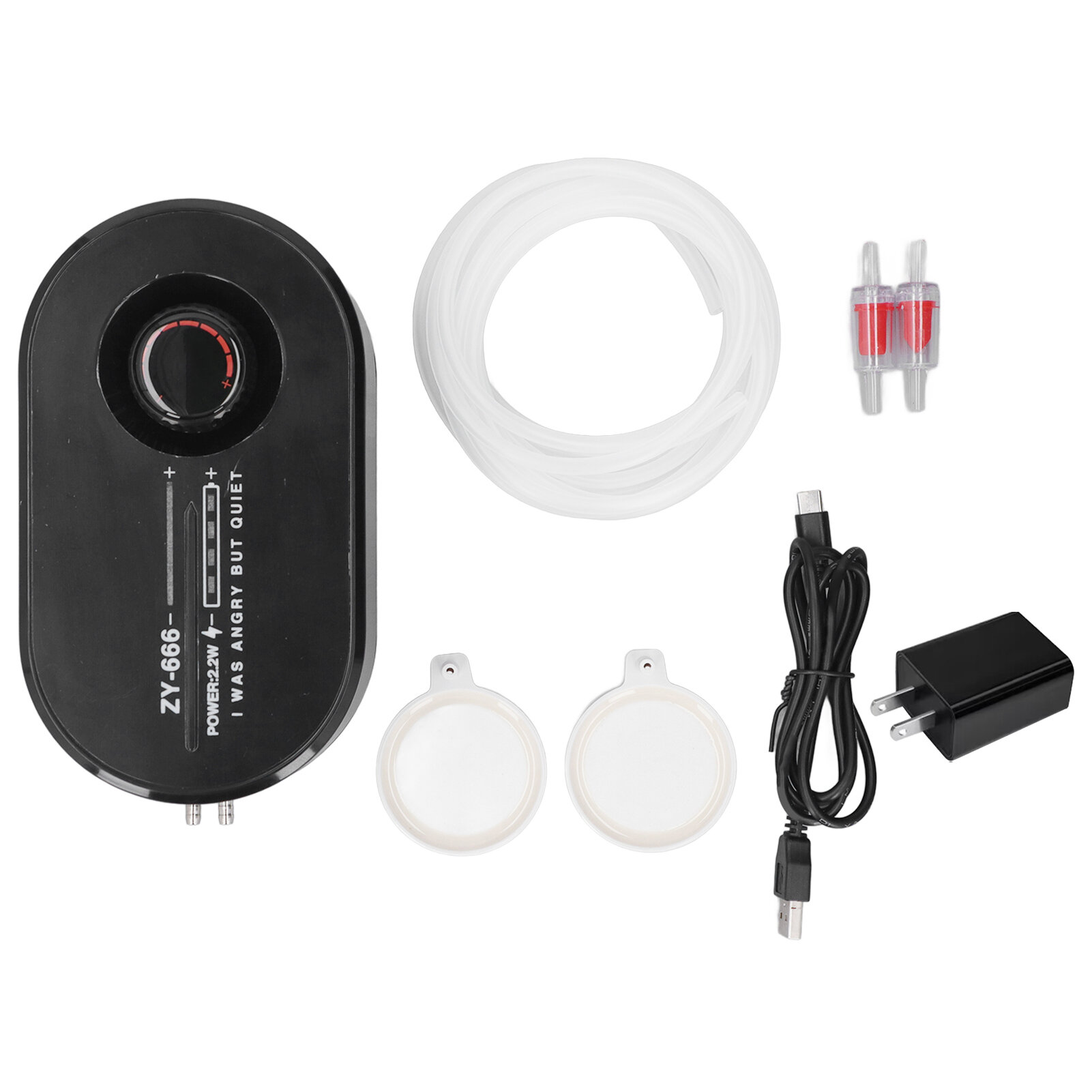 Аквариумный кислородный насос Бесшумный перезаряжаемый портативный воздушный насос для аквариума для рыбалки на открытом воздухе Дома 100 240 В с британской вилкой Шланг длиной 3 метра с 2 нано-дисками C50